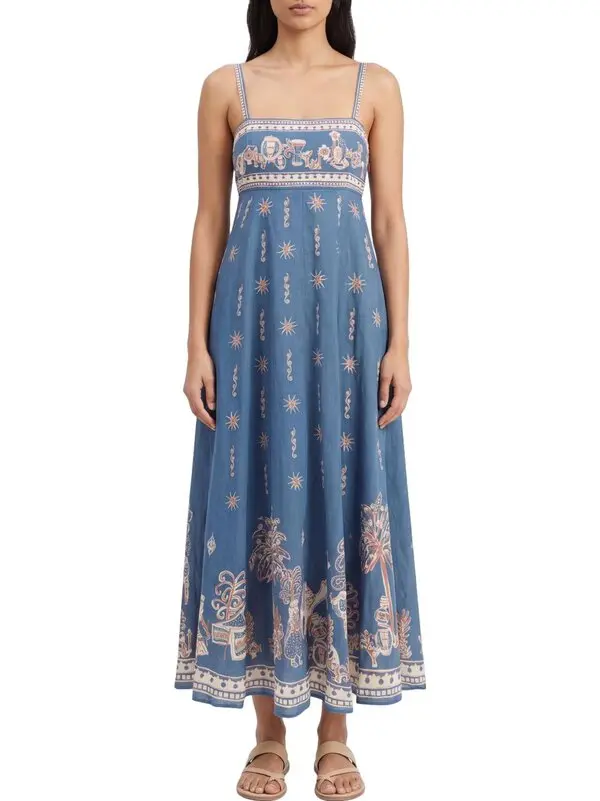 ALEMAIS Printed Dress - Blue