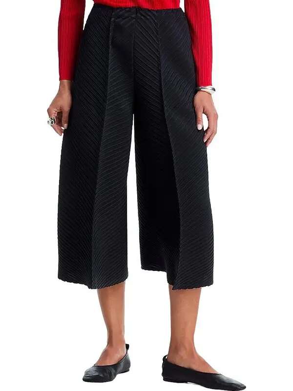 Issey Miyake Pleats Please Plaster Pleats Crop Pants - Black