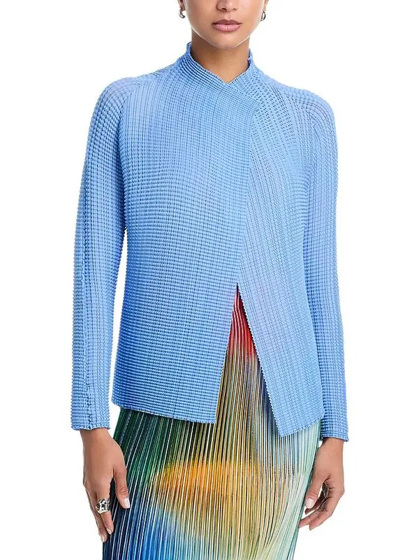 Issey Miyake Pleats Please Wooly Pleats Cardigan - Light Blue