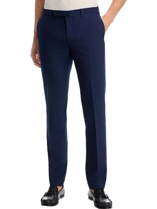 SLOWEAR Regular Fit Wool Trousers - Dark Blue