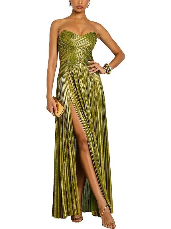 Retrofete Stephie Metallic Dress - Metallic Peridot