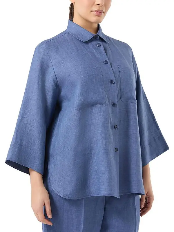 Marina Rinaldi Mrscrespo Linen Shirt - Cornflower