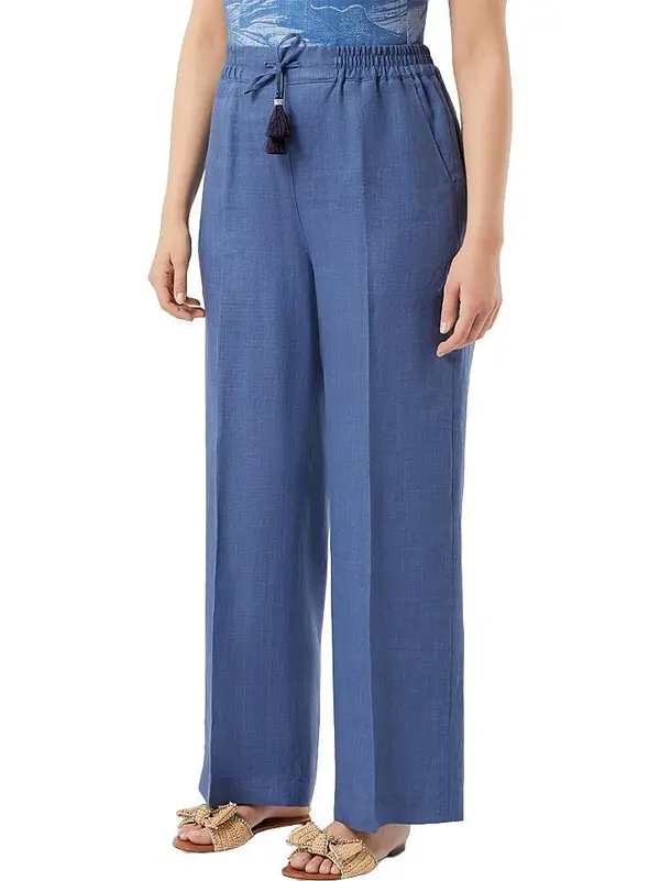 Marina Rinaldi Mrscomma Linen Pants - Cornflower