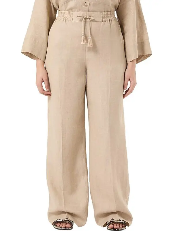 Marina Rinaldi Mrscomma Linen Pants - Sand