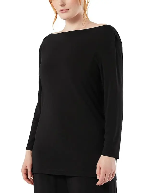 Marina Rinaldi Mrnpavidi Crepe Jersey Tee - Black