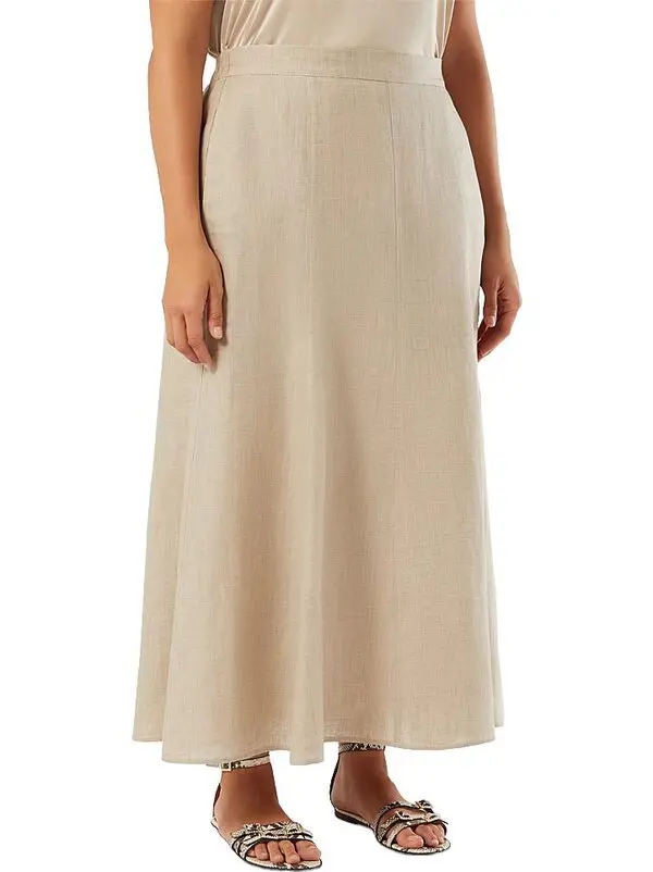 Marina Rinaldi Linen Mrscamera Skirt - Sand