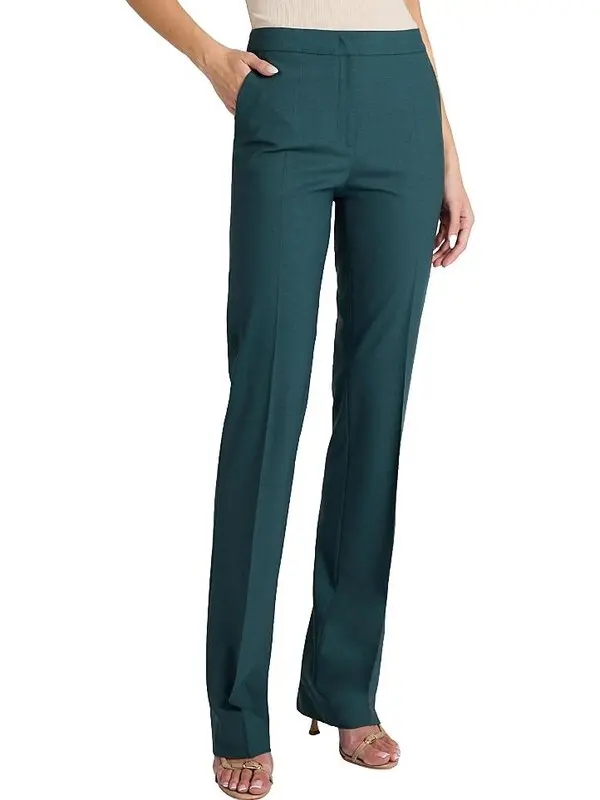 Santorelli Amara Wool-stretch Straight-leg Pants - Steel Teal