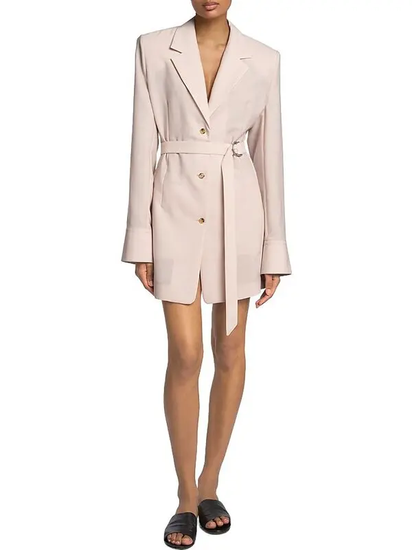 Wardrobe.NYC Tailored Shirt Dress - Nude