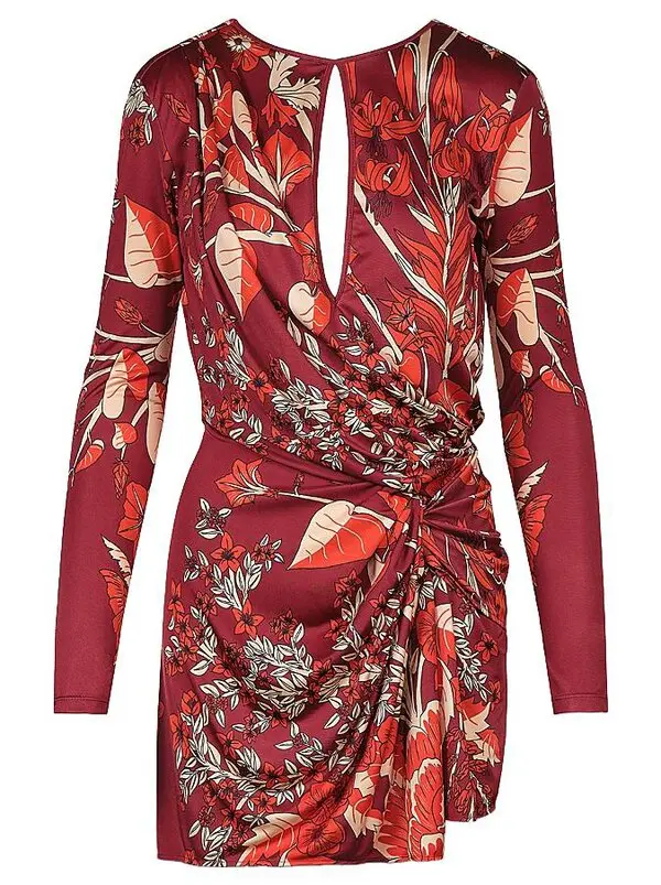 Johanna Ortiz Rainforest Canopy Mini Dress - Wine/red