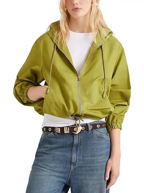 Marella Cropped Zip-up Hooded Jacket - Green
