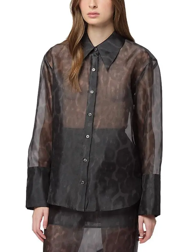 Apparis Tyra Organza Leopard Shirt - Dark Leopard