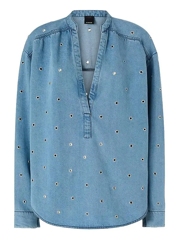 Pinko Bellicoso Blusa Light Denim Shirt - Pje
