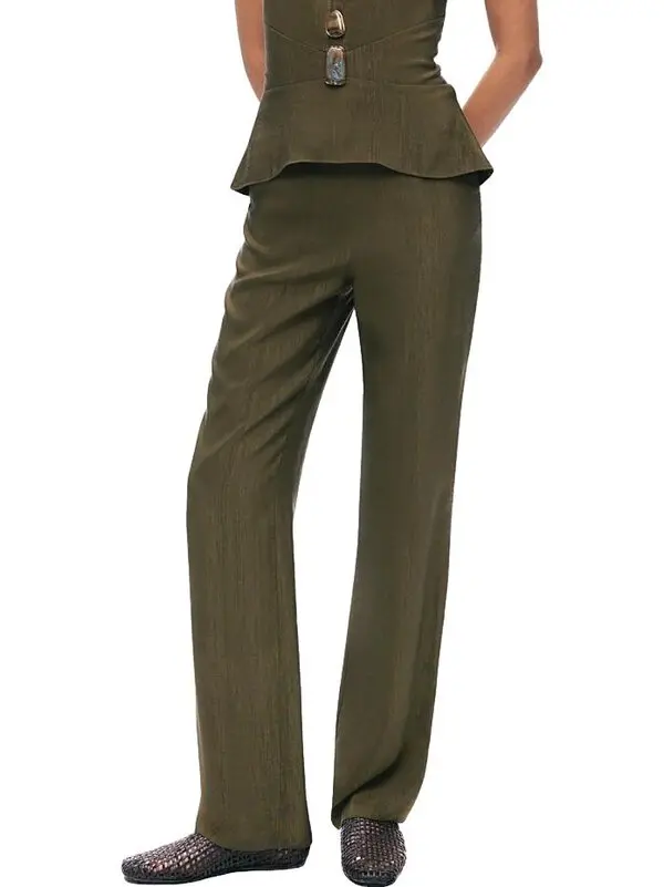 NOCTURNE Tailored Straight-leg Pants - Khaki
