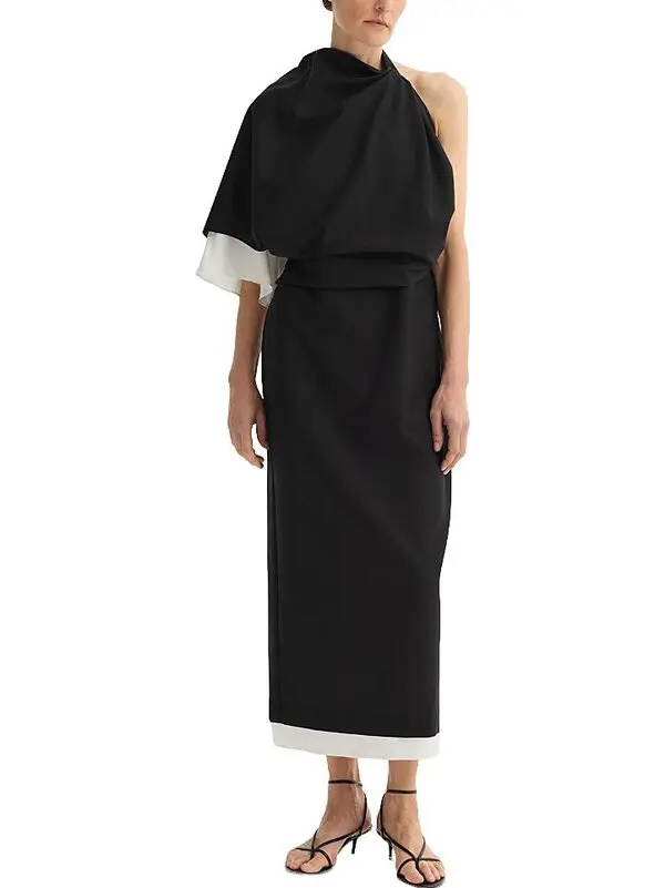 RÓHE Draped One Shoulder Dress - Black