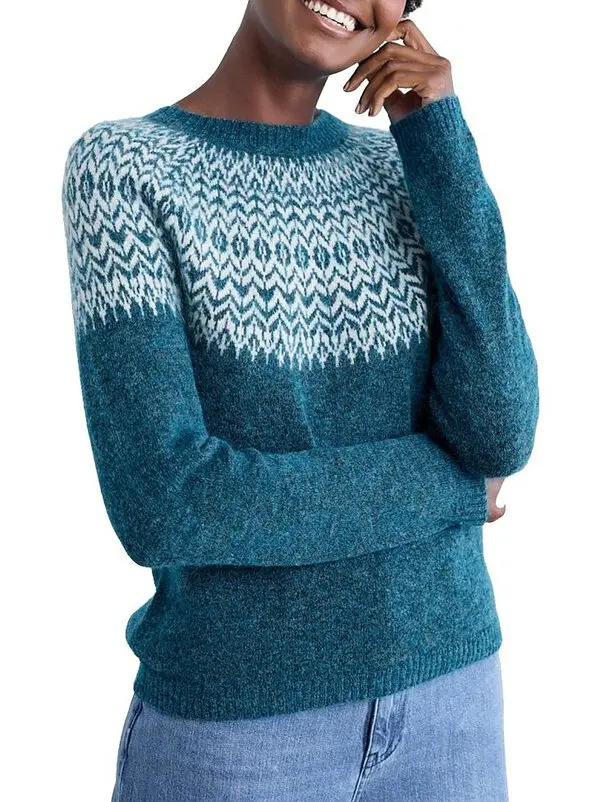 SEASALT CORNWALL Patterned Knit Sweater - Hellebore Shore Limestone