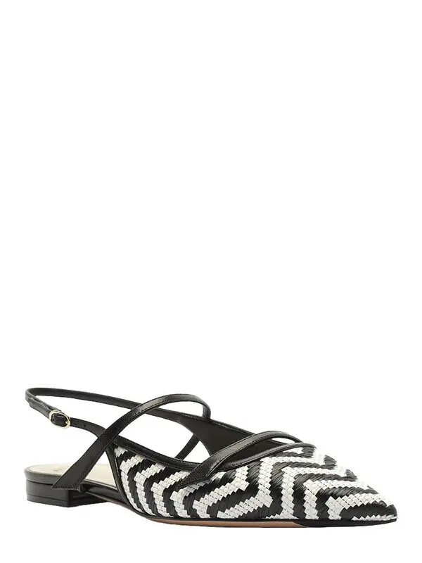 ALEXANDRE BIRMAN Raffia Slingback Flats - Black