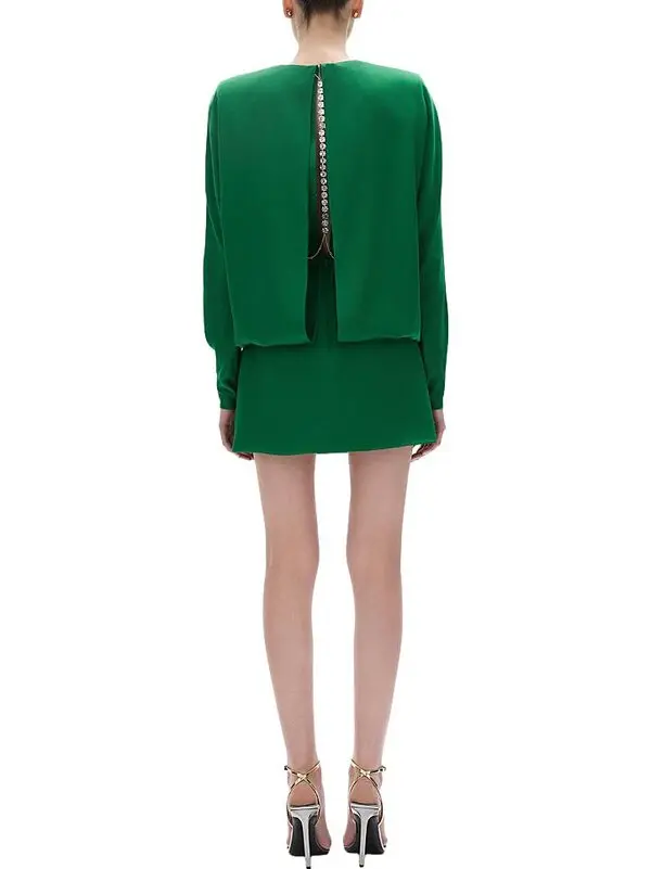Rachel Gilbert Florida Bloused Waist Mini Dress - Emerald