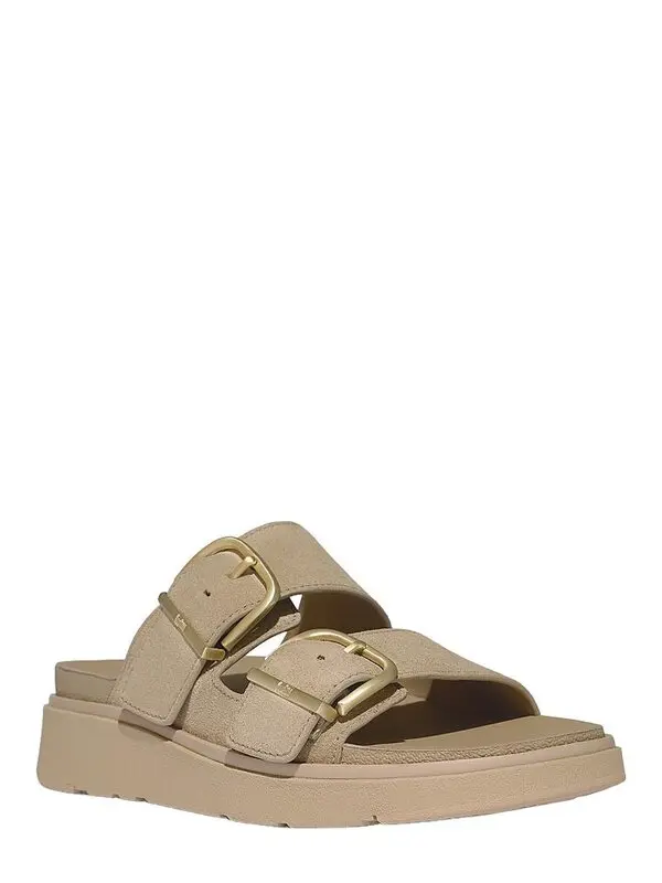 Fitflop Gen-ff Two Bar Suede Slide Sandals - Cappuccino