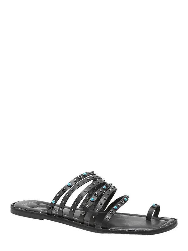 Free People Santa Fe Leather Sandals - Black Tide