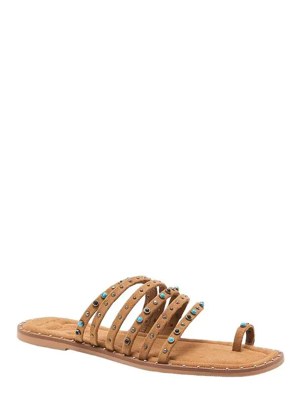 Free People Santa Fe Leather Sandals - Cognac Suede