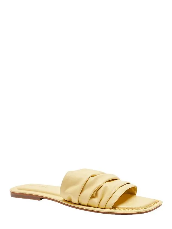 Free People Evelyn Slip On Sandals - Sunkissed Yellow Leather