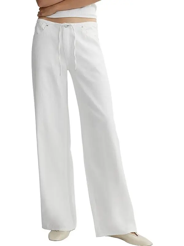 DL1961 Sienna Low Rise Wide Leg Jeans - White Aura