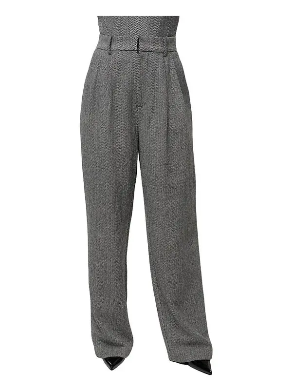 JLUXLABEL Classic Herringbone Trousers - Gray