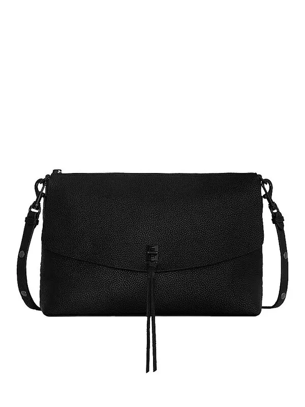 Rebecca Minkoff Darren Large Top Zip Leather Crossbody - Black