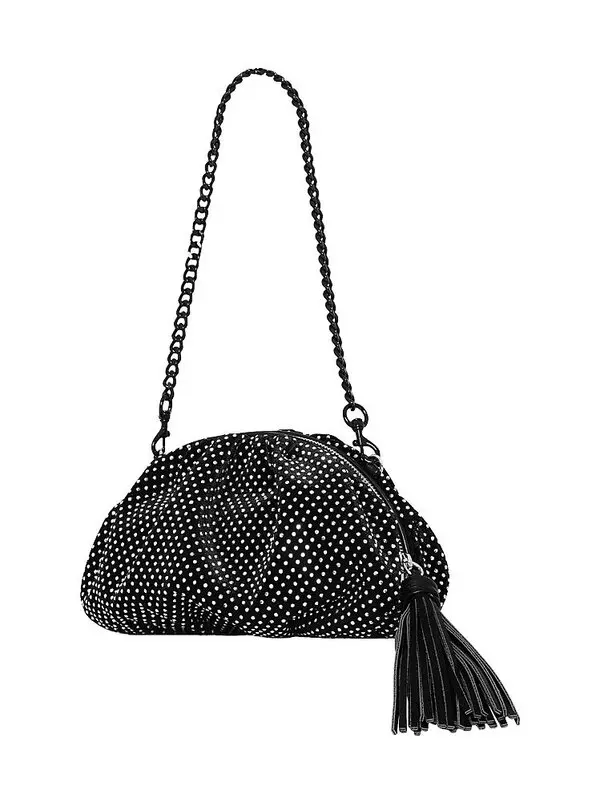 Rebecca Minkoff Ruched Crystal Clutch - Black