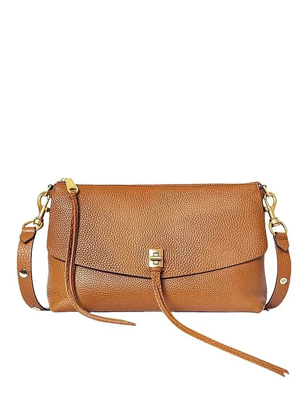 Rebecca Minkoff Darren Top Zip Leather Crossbody - Caramello
