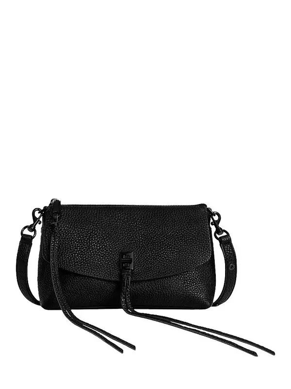 Rebecca Minkoff Darren Top Zip Leather Crossbody - Black