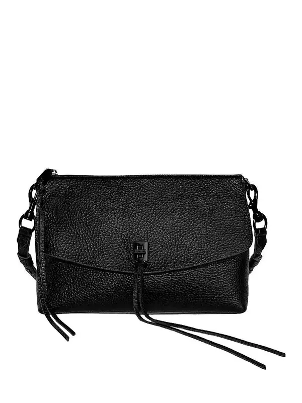 Rebecca Minkoff Darren Top Zip Suede Shoulder Bag - Black