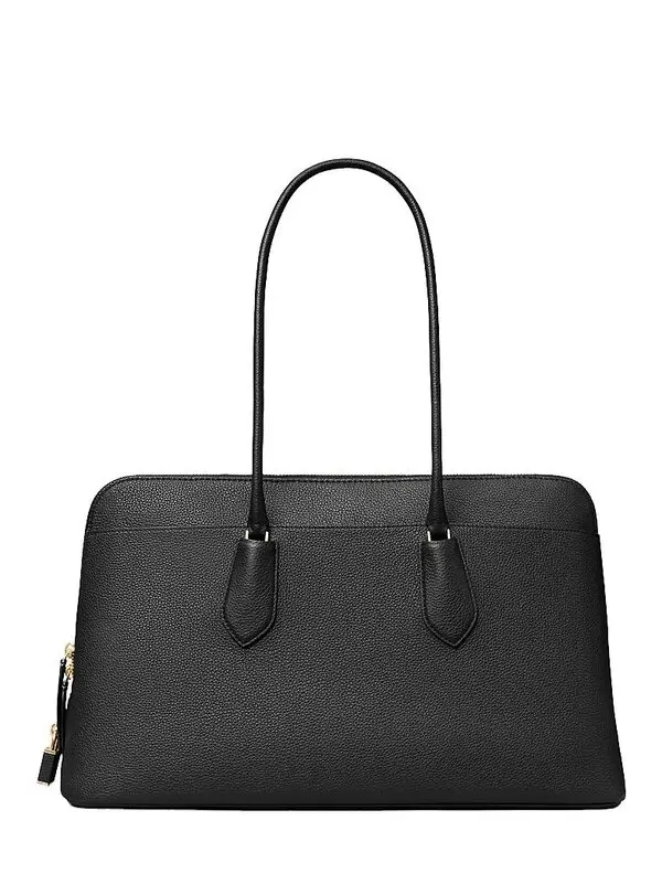 Tory Burch Lock Leather Satchel - Black