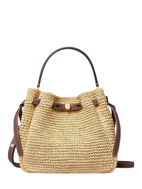 Tory Burch Romy Straw Bucket Bag - Natural
