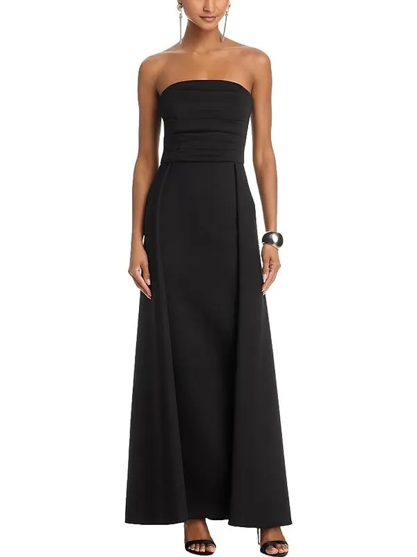 Aqua Tech Scuba Strapless Maxi Dress Exclusive - Black