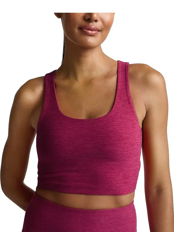 Beyond Yoga Spacedye Twister Cropped Tank Top - Sangria Heather