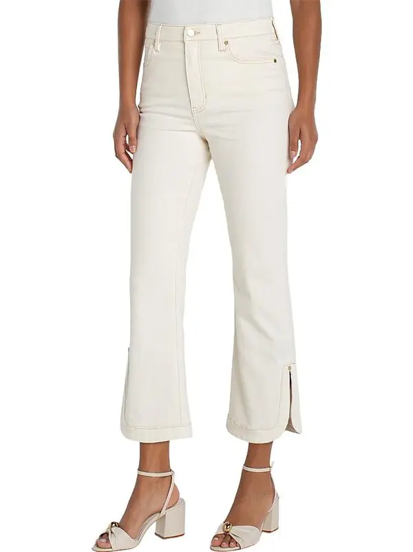 LIVERPOOL Hannah High-rise Crop Flare Jeans With Tulip Hem - Desert Dunes
