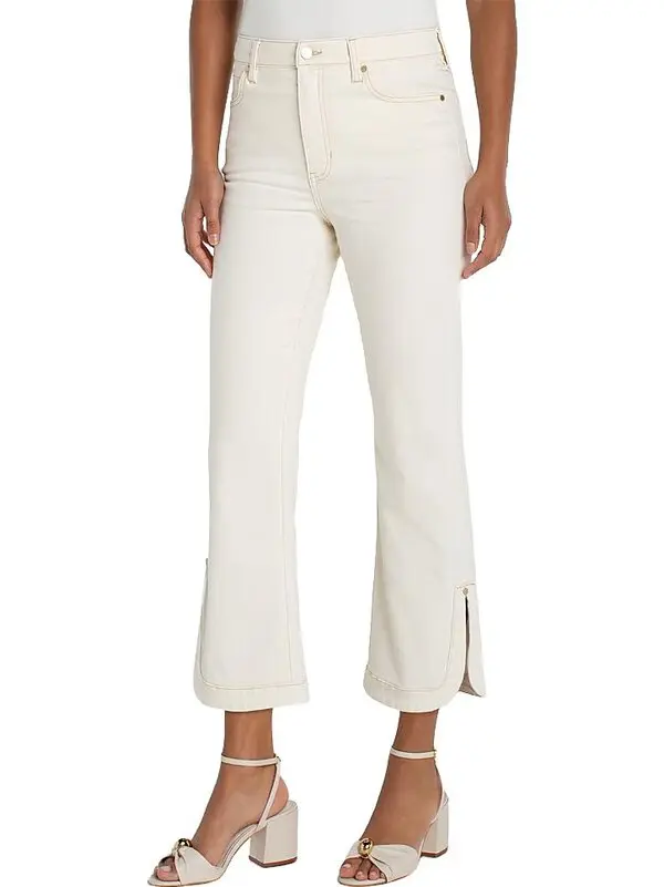 LIVERPOOL High Rise Crop Flare Jeans - Desert Dunes