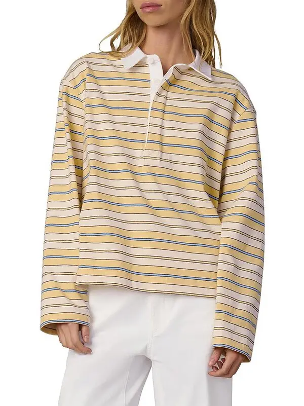 Joe's Jeans The Dylan Oversized Rugby Shirt - Panna Cotta Multi