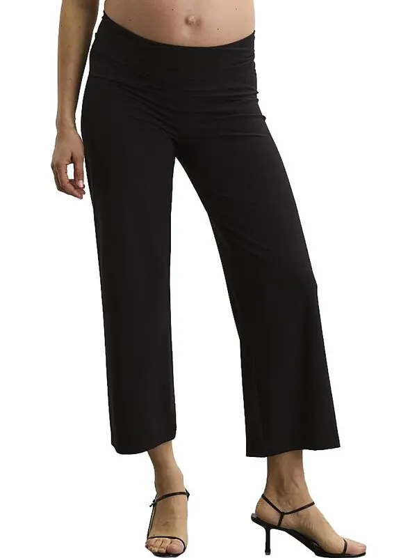 Hatch Collection Maternity Bodyflex Cropped Perfect Pant - Black