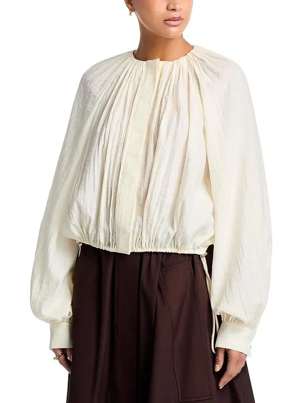 Co Gathered Shirt - Milk