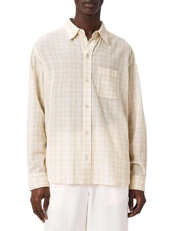 ALLSAINTS Toya Check Pocket Shirt - Sandstone