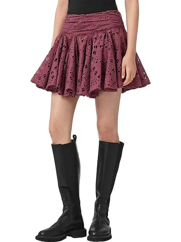 ALLSAINTS Dotty Mini Skirt - Raspberry