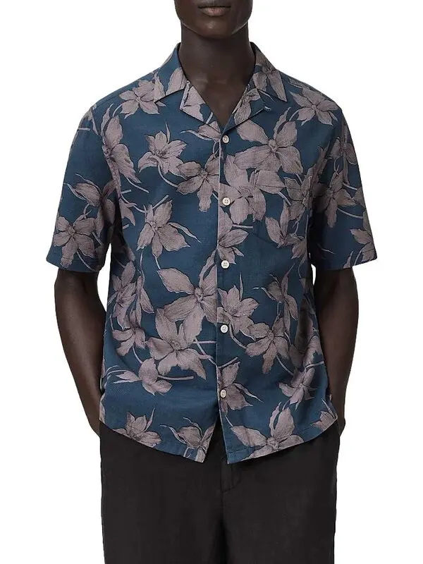 ALLSAINTS Parterre Floral Shirt - Bay Blue