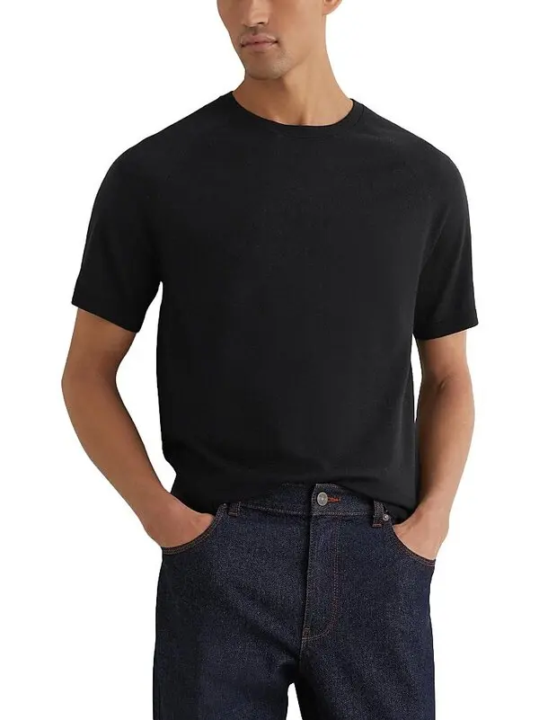 REISS Raglan Merino Wool Sweater - Navy