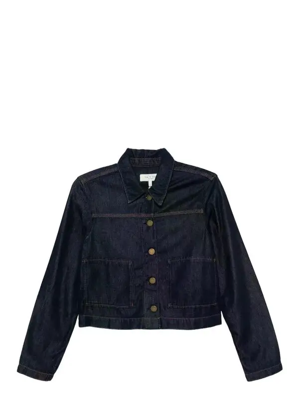 Rag & Bone Adrianna Buttoned Pocket Jacket - Blue