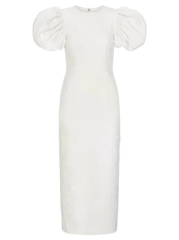 ROTATE BY BIRGER CHRISTENSEN Jacquard Midi Dress - Neutrals