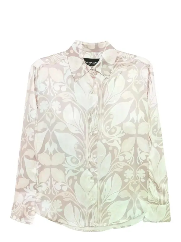 Cynthia Rowley Art Nouveau Floral Print Shirt - Neutrals