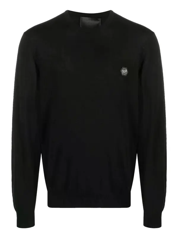 Philipp Plein Logo Plaque Jumper - Black