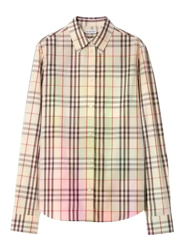 Burberry Check-pattern Long-sleeve Shirt - Neutrals